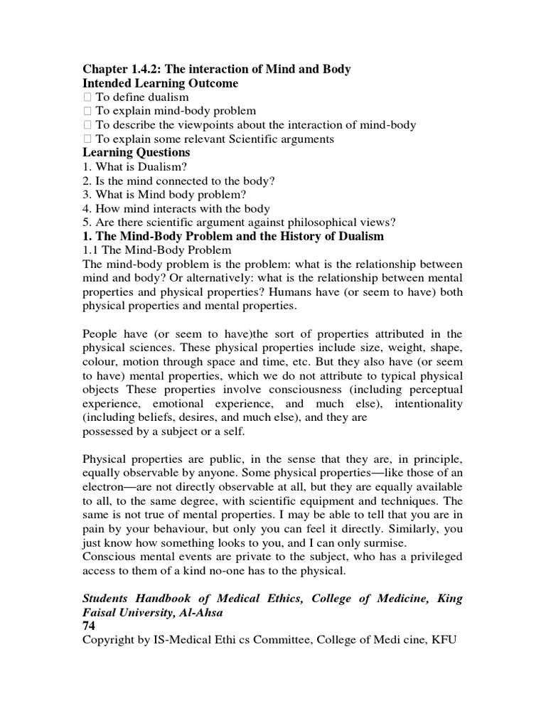 Print 5 | PDF | Mind–Body Problem | Mind