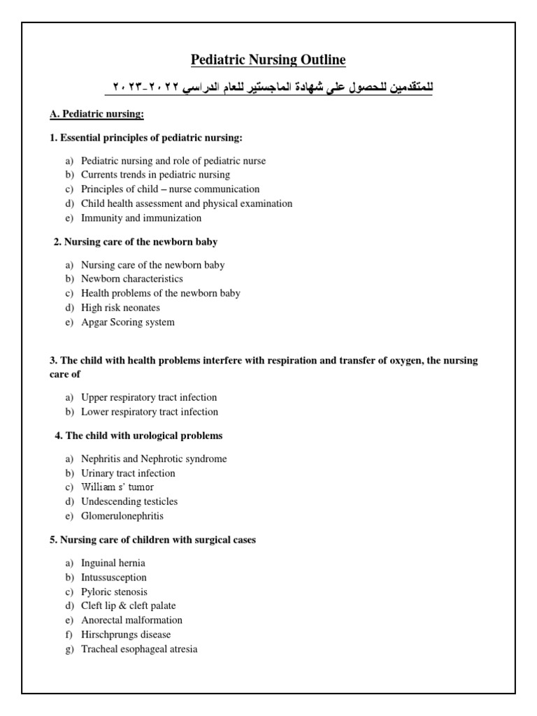 E-master-outline-pediatric-nursing | PDF | Developmental Psychology ...