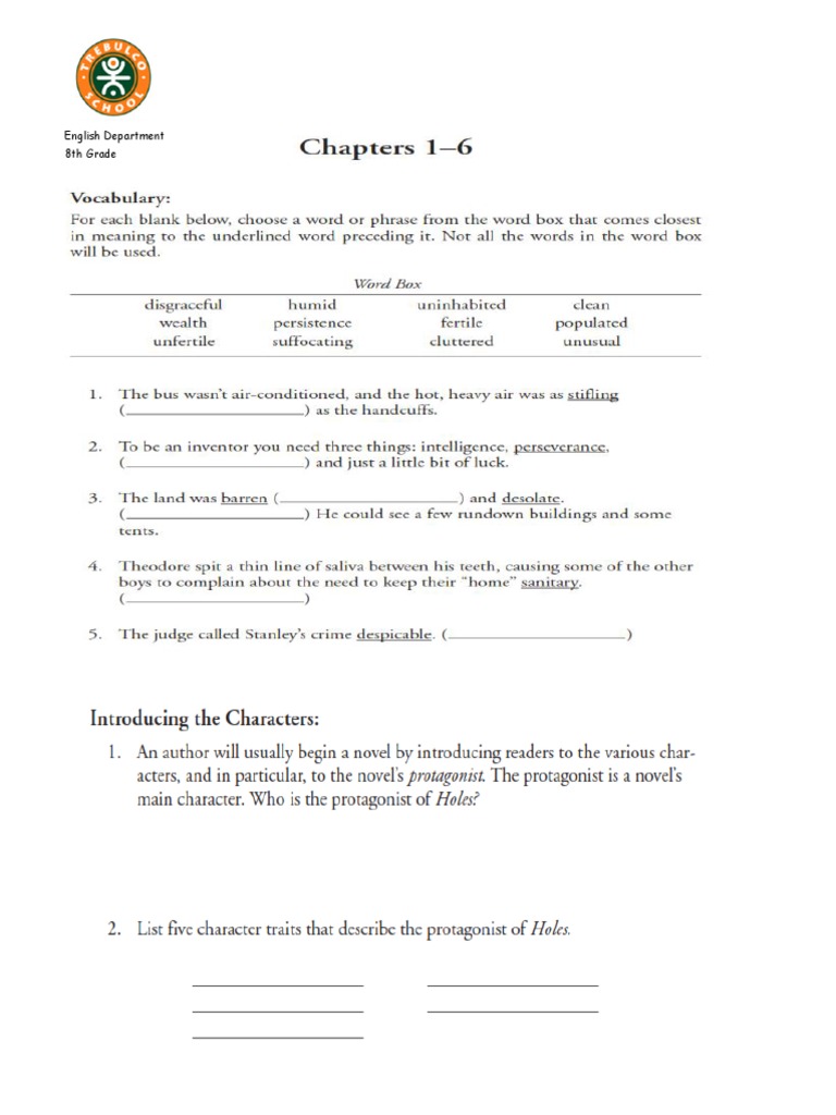 Holes Chapters 1-6 | PDF