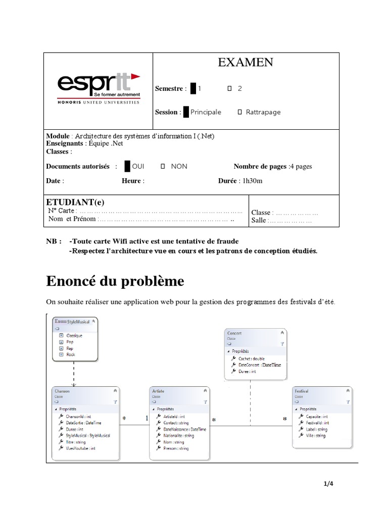 Examen Architecture Systèmes d'Information | PDF | Génie logiciel ...
