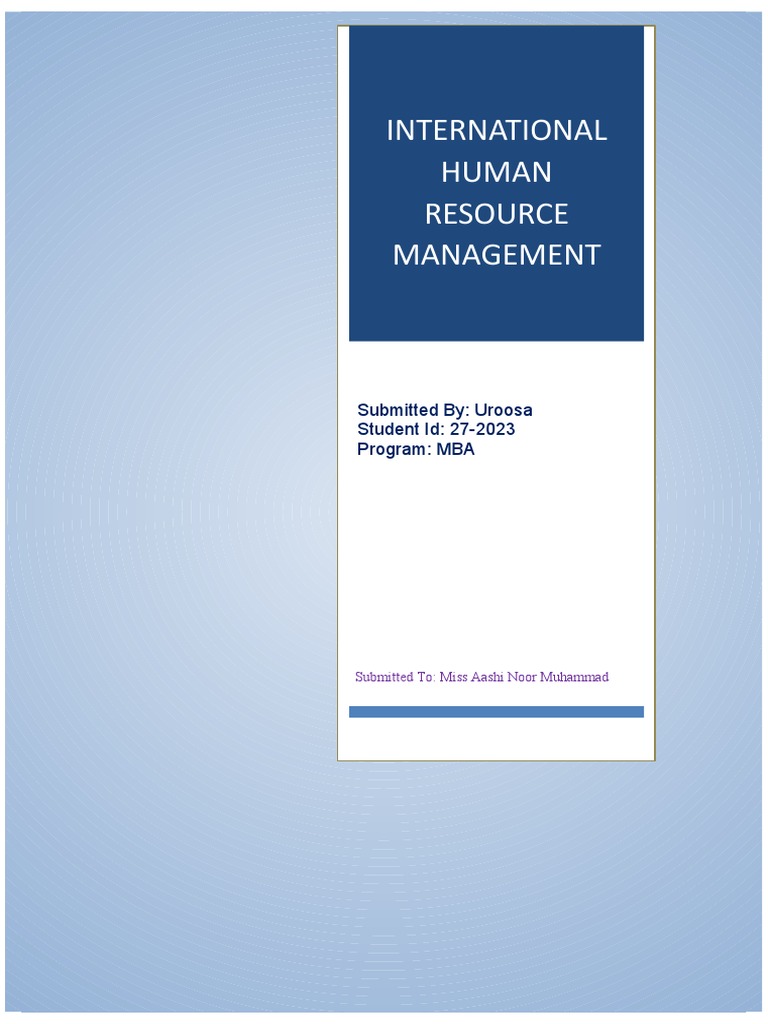 IHRM Report | PDF