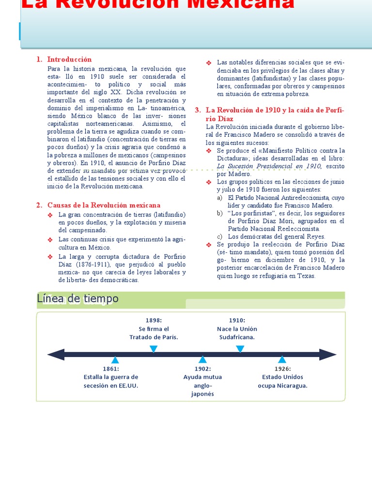 La Revolución Mexicana FICHA I | PDF