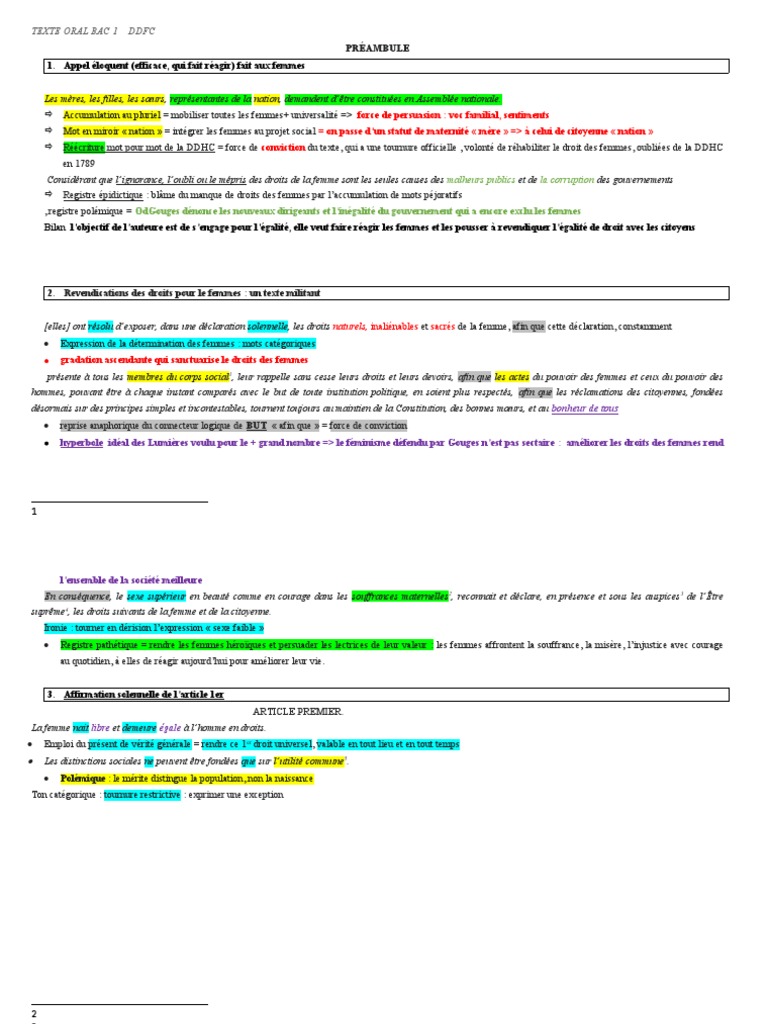 Texte Oral Bac DDFC | PDF