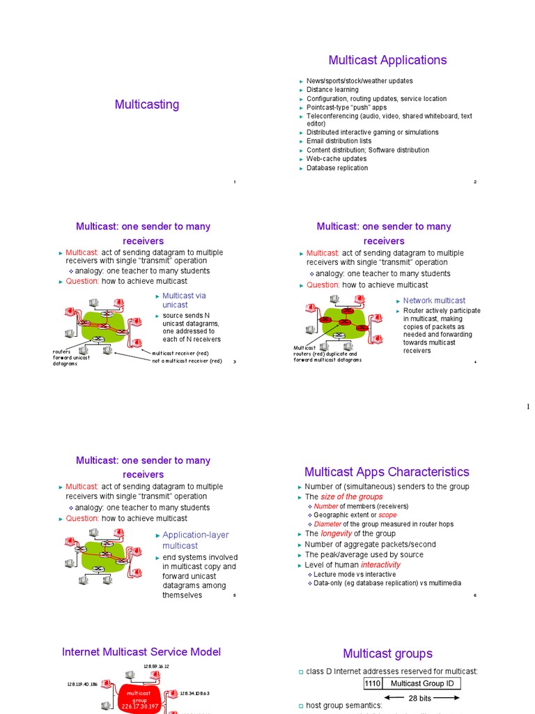 Lecture10 Multicasting | PDF | Multicast | Internet Protocols