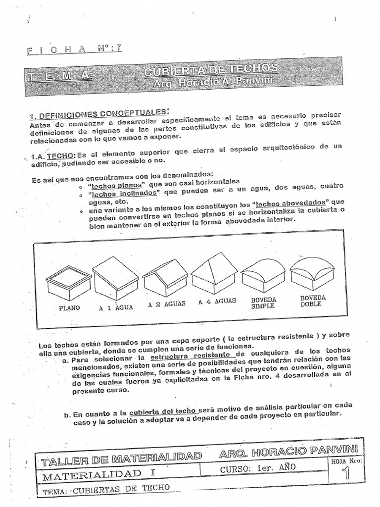 01 - Ficha 6 - Cubierta de Techos | PDF