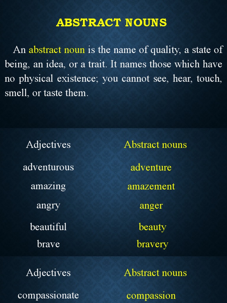 Abstract Nouns | PDF