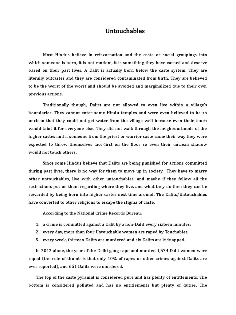 Untouchables | Download Free PDF | Dalit | Indian Religions