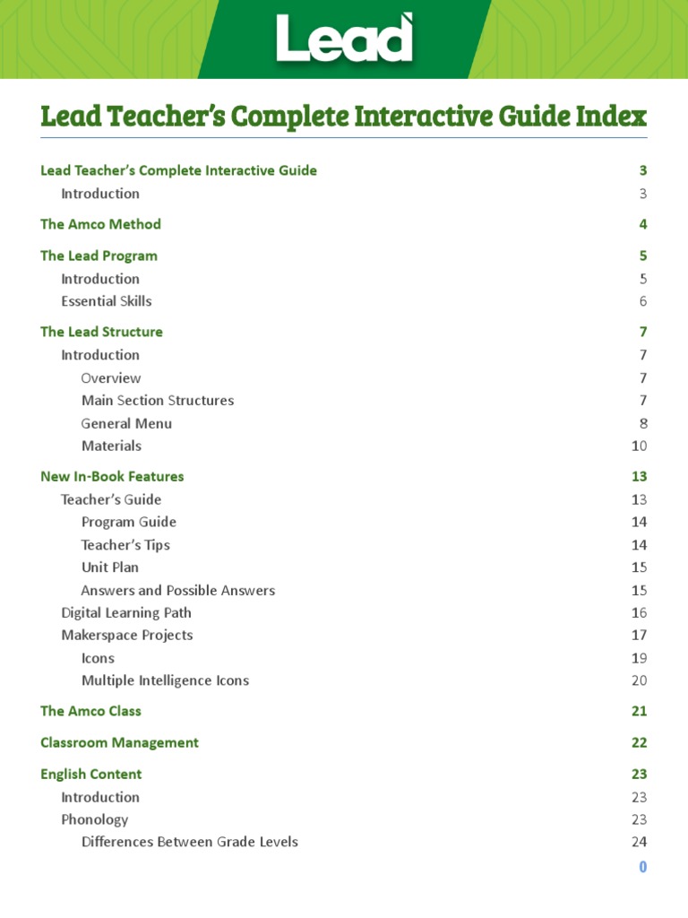 Lead Teacher's Interactive Guide Overview | PDF | Educational ...