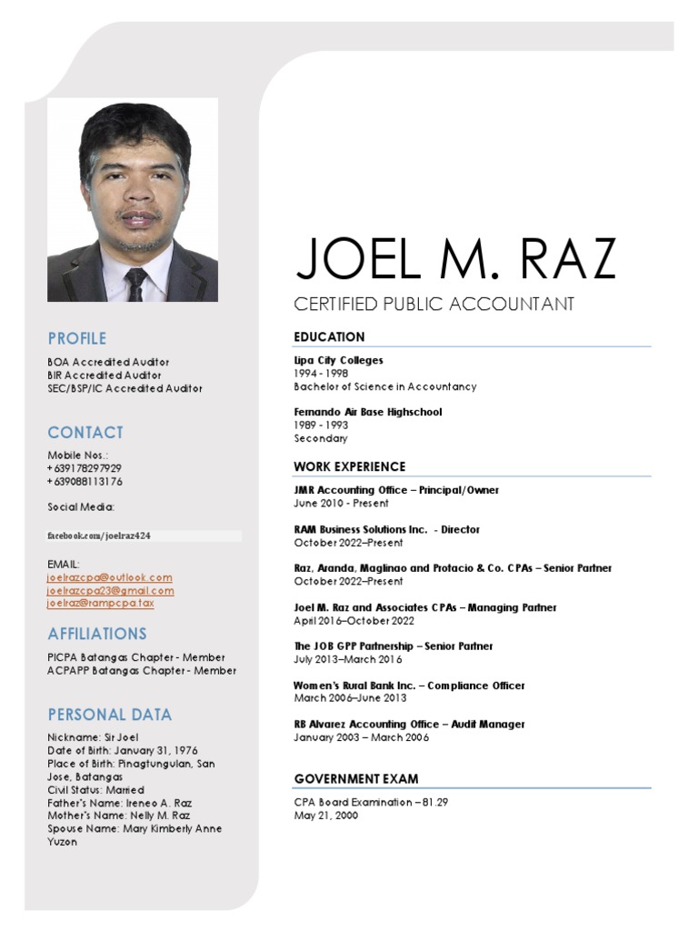 Joel M. Raz - Resume | PDF