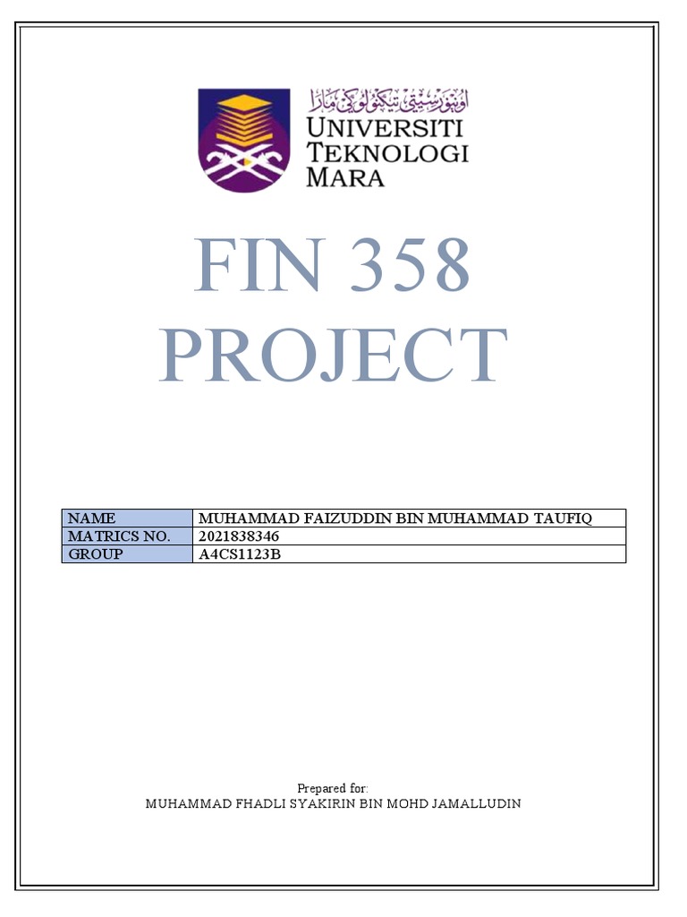 Fin Project | PDF | Stocks | Investing