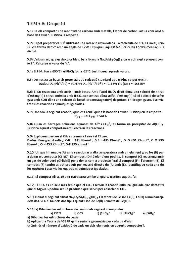 Coleccion Problemas Tema 5 | PDF