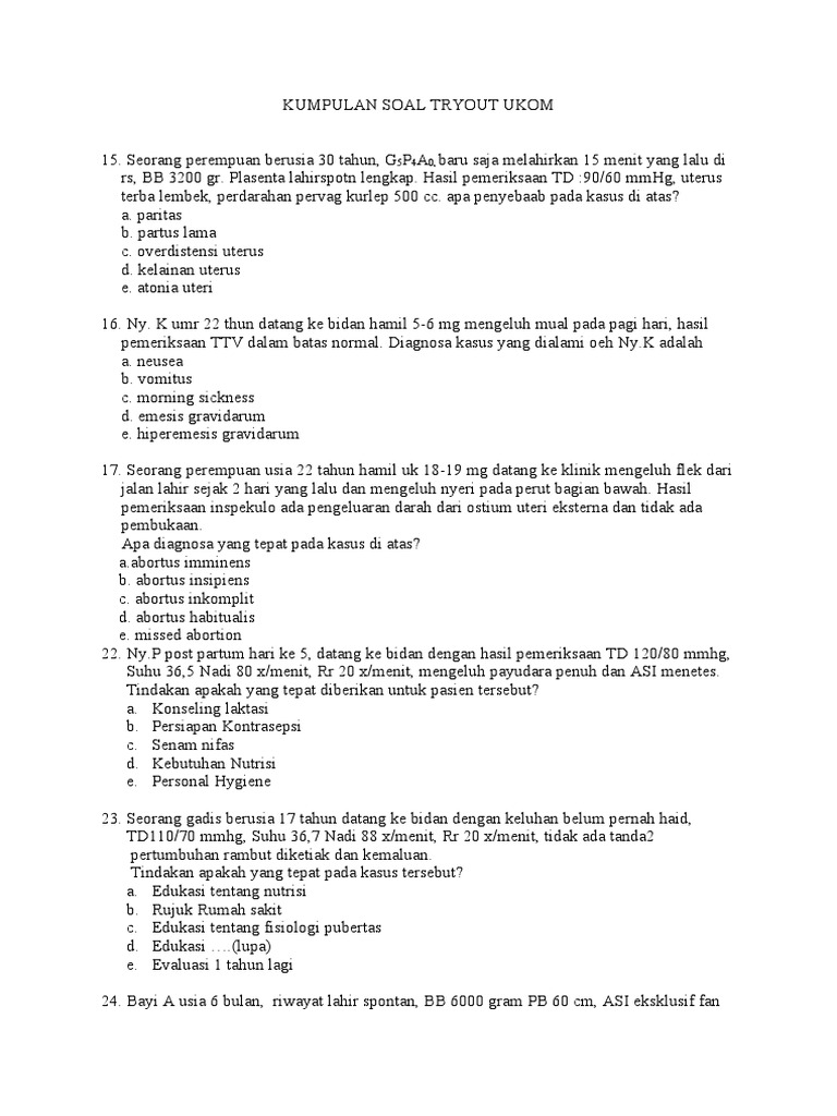 Kumpulan Soal Tryout Ukom | PDF