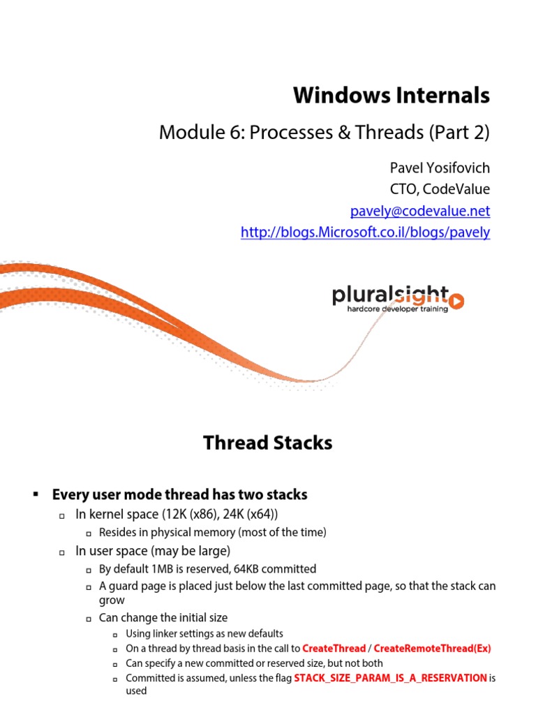 6 Windows Internals m6 Slides | Download Free PDF | Thread (Computing) | Scheduling (Computing)