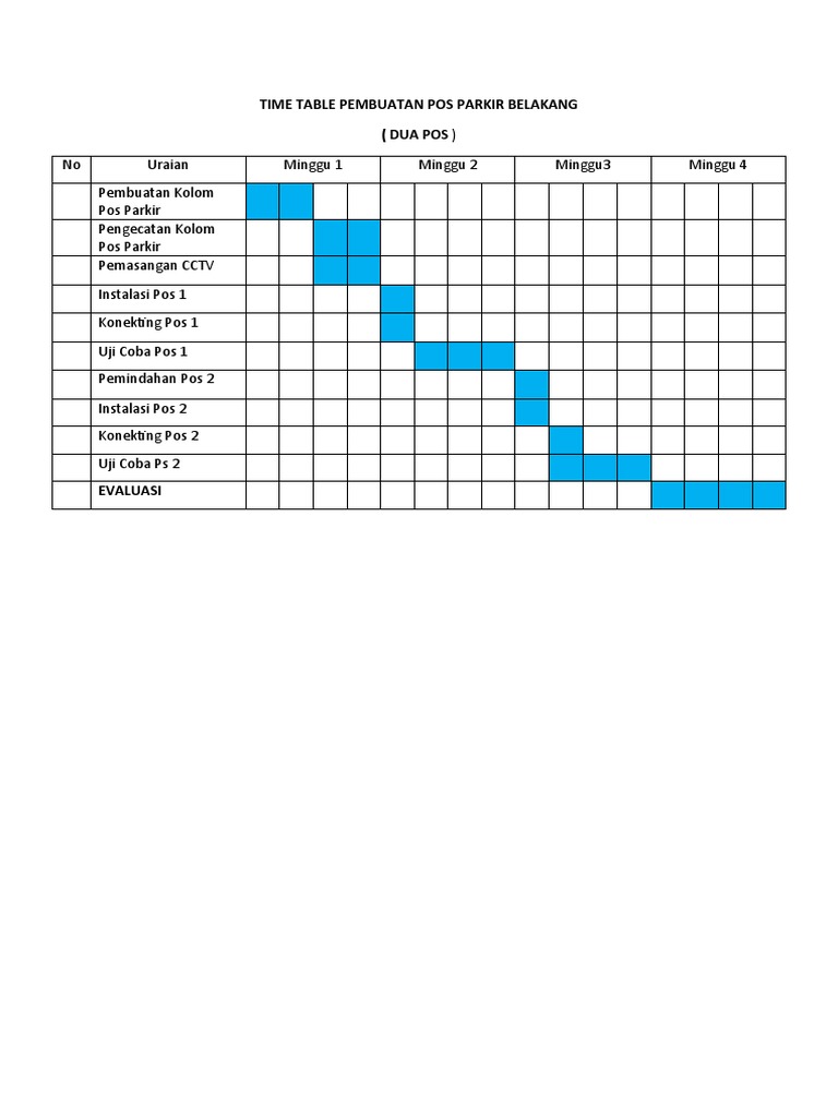 Time Table Pembuatan Pos Parkir Belakang | PDF | Griya & Taman | Komputer
