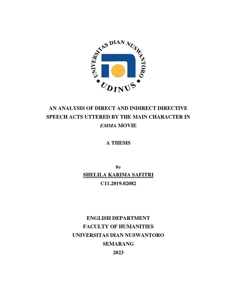 Directive Speech Acts in Emma Movie | PDF | Communication | Linguistics