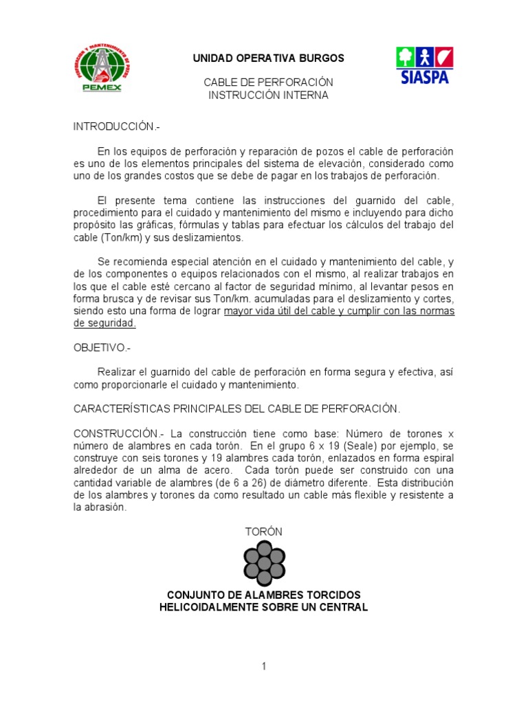 Cable de Perforación | PDF | Perforación | Ingeniería mecánica