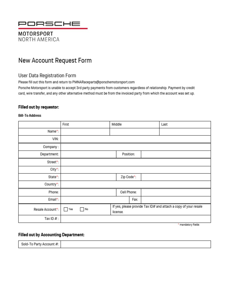New Account Request Form | PDF
