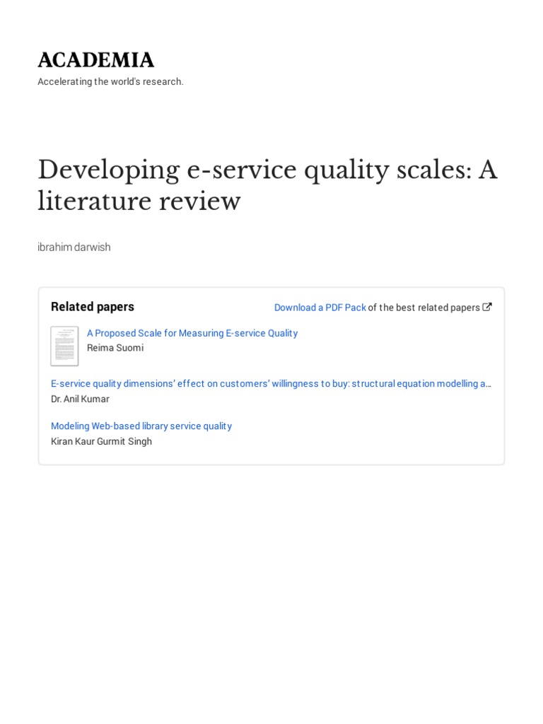 Developing E-Service Quality Scales A Literature Review | PDF | Business