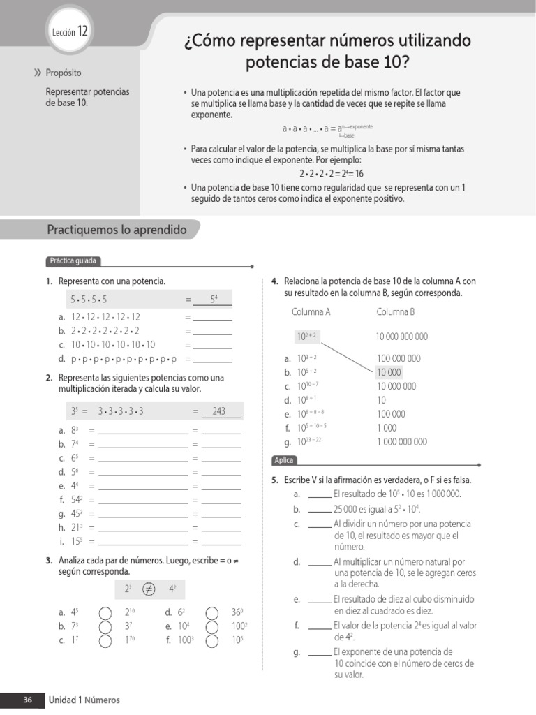 GUIA 7mo Potencias | PDF | Exponenciación | Multiplicación