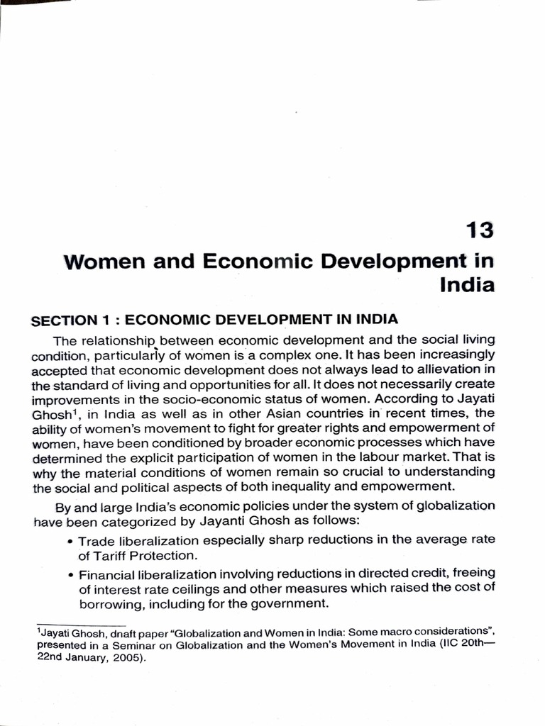 IGNOU Women and Economic Development | PDF | Globalization | Employment