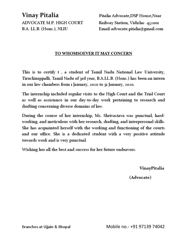 To Whomsoever It May Concern | PDF