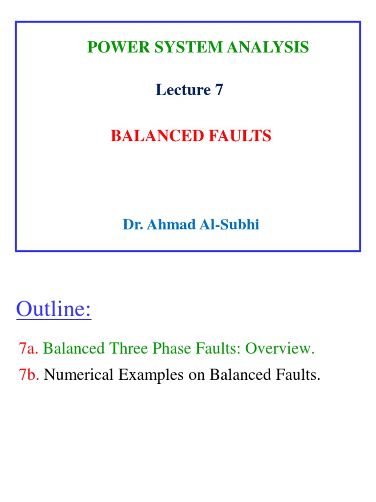 7 - Balanced Faults | PDF