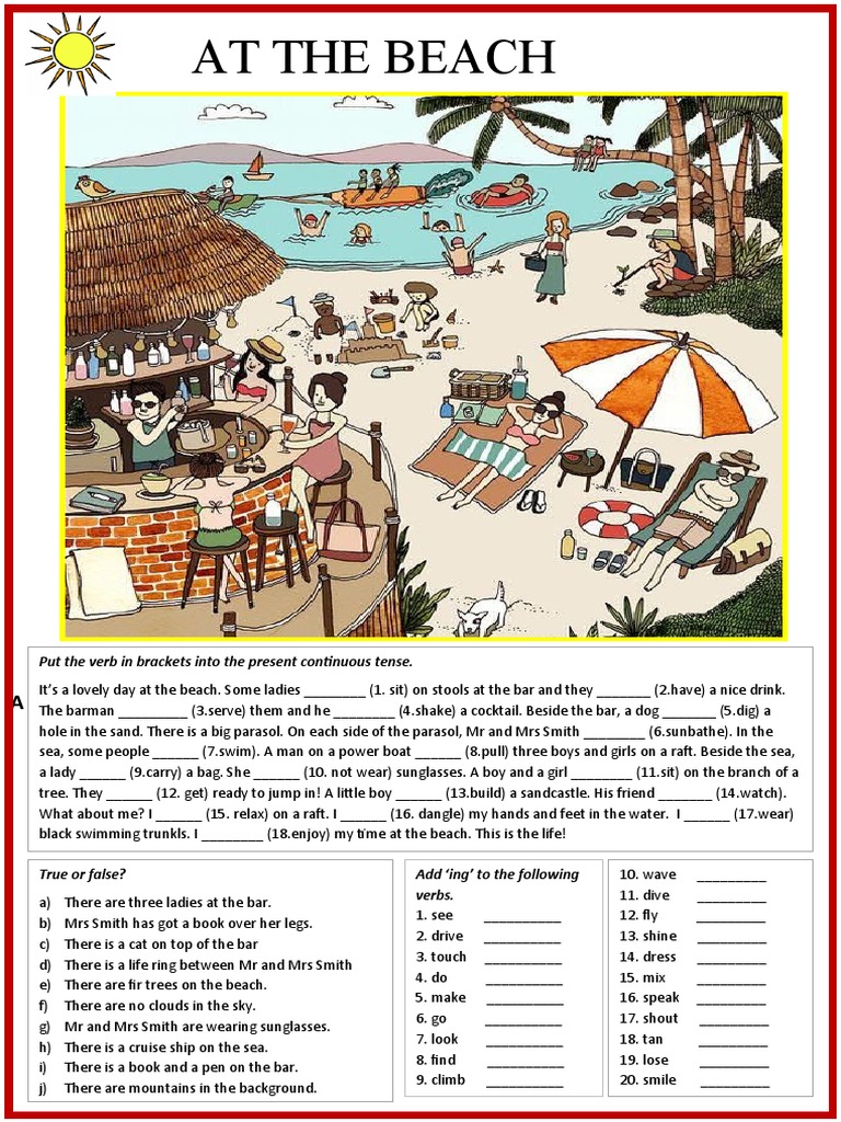 Beach Scene Description Exercise | PDF