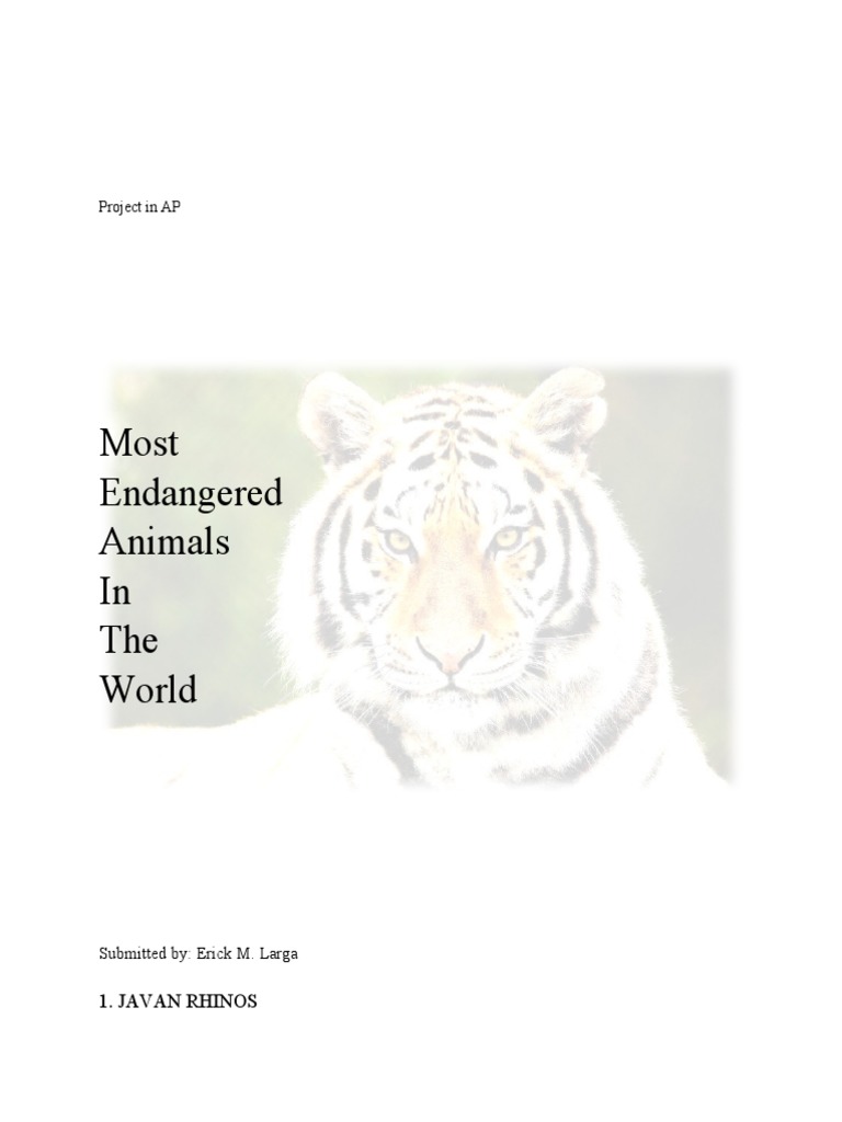 Project In Ap Pdf Rhinoceros Tiger