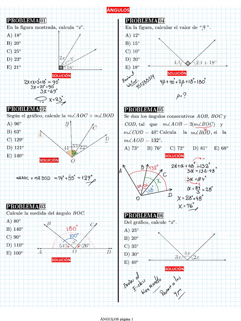 Ejercicios Resueltos de Ángulos 25-05-21 PDF | PDF