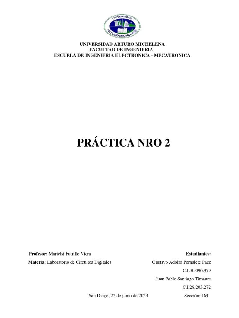Practica Nro 2-1 | PDF | Circuito integrado | Electrónica