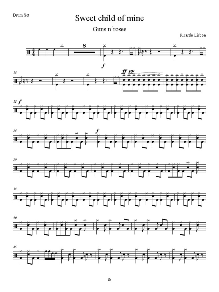 Sweet Child of Mine - Drum Set | PDF