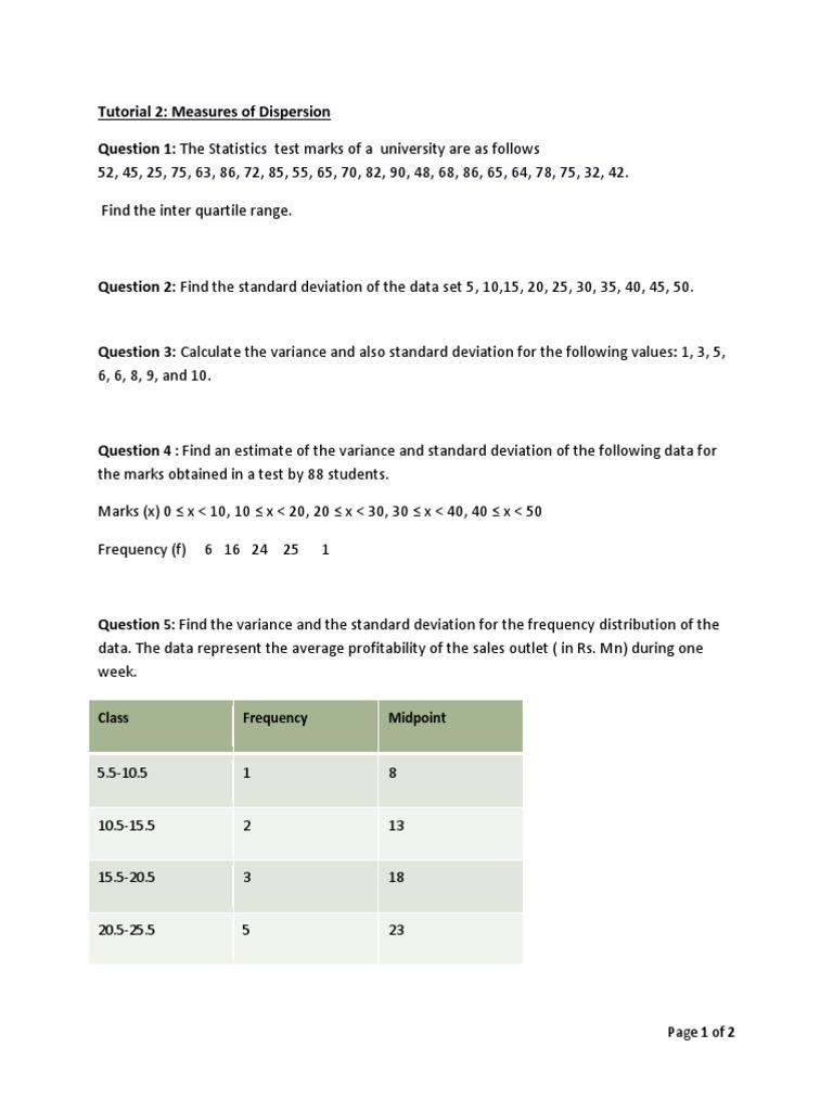 dispersion tutorial questions | PDF