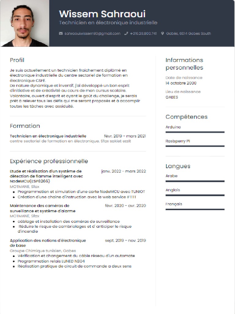 CV sahraoui wissem | PDF