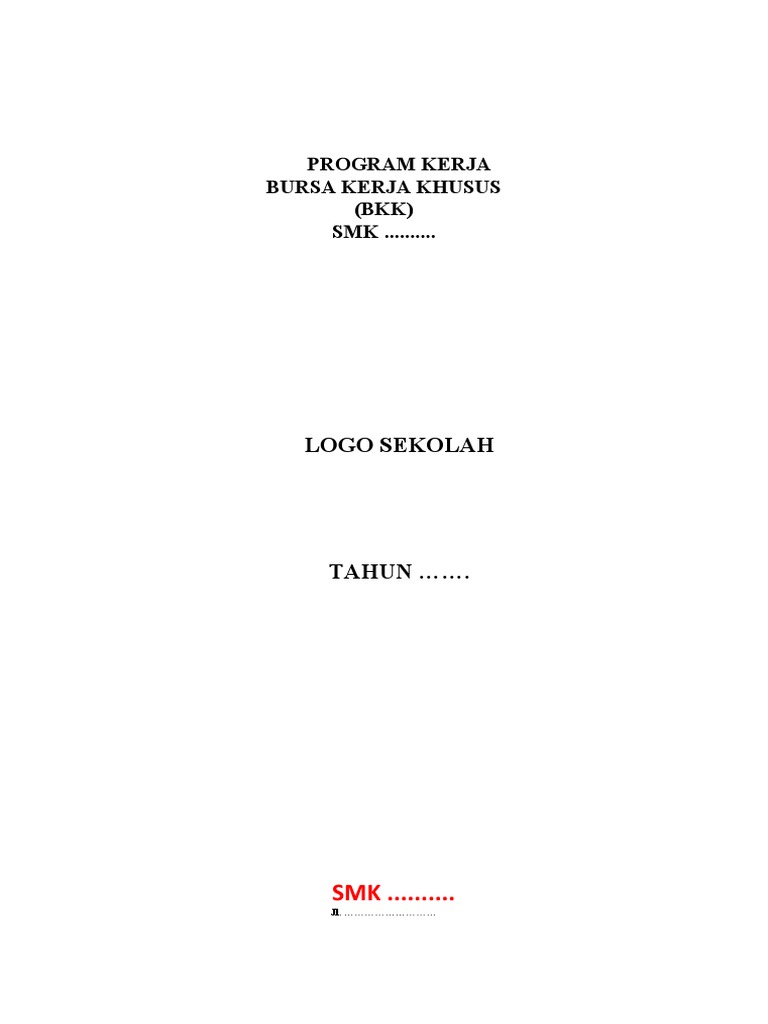 Program Kerja BKK SMK Tahun 2023 | PDF | Bisnis