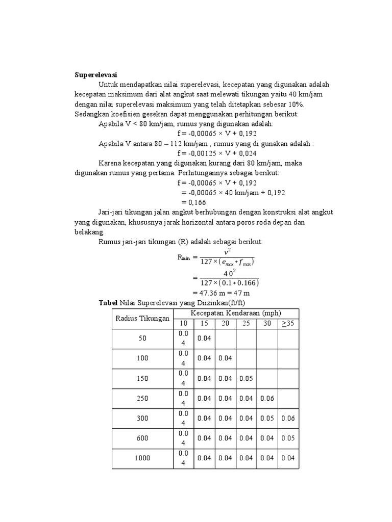Superelevasi | PDF