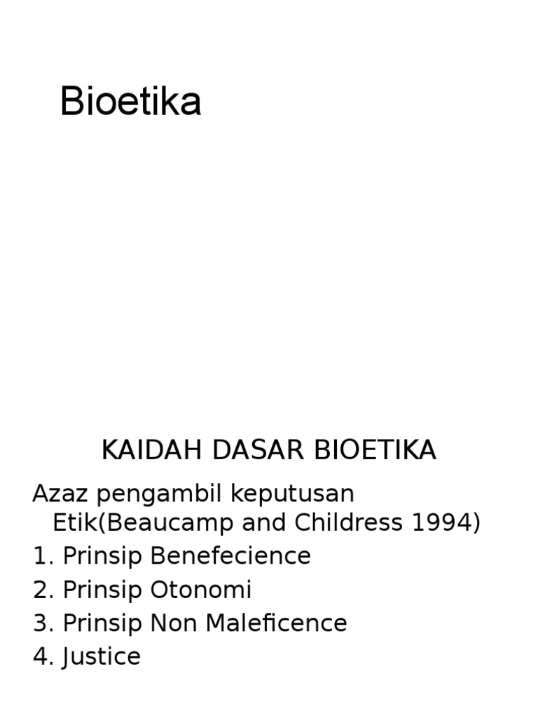 Kaidah Dasar Bioetika Pdf