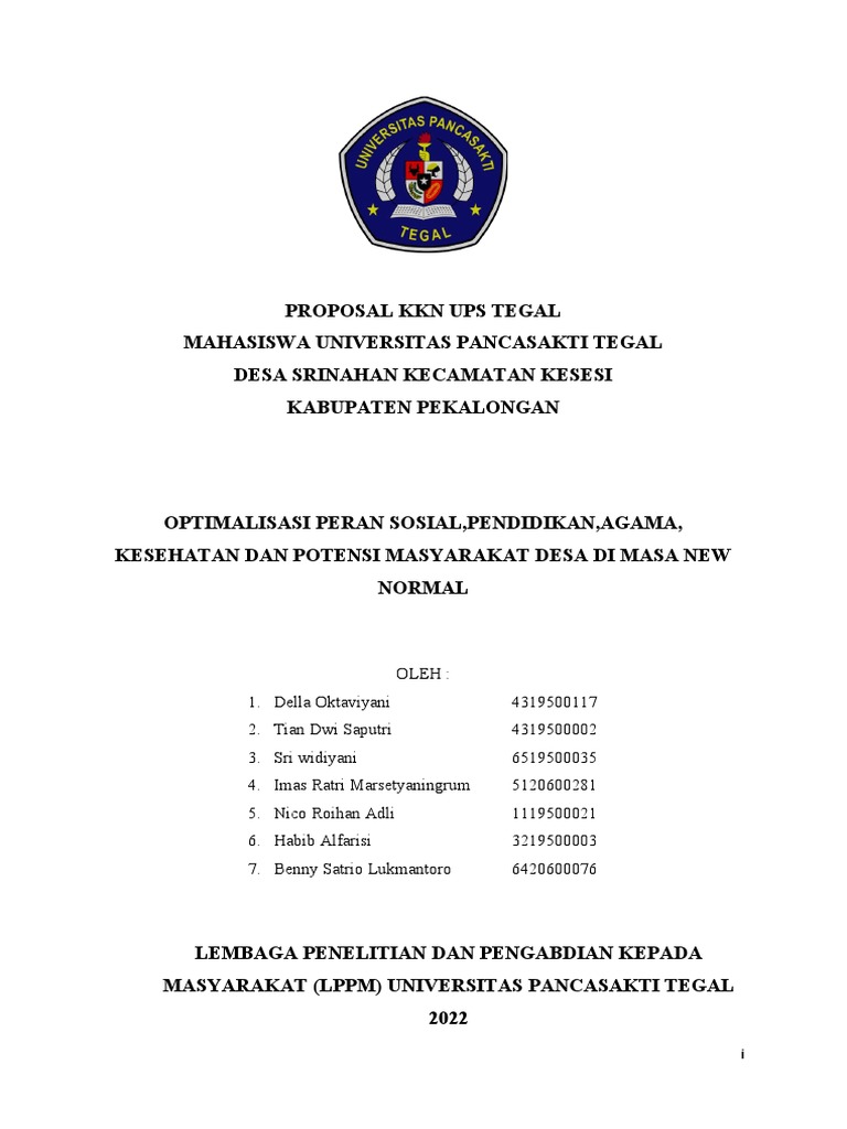 Proposal KKN Desa Srinahan | PDF