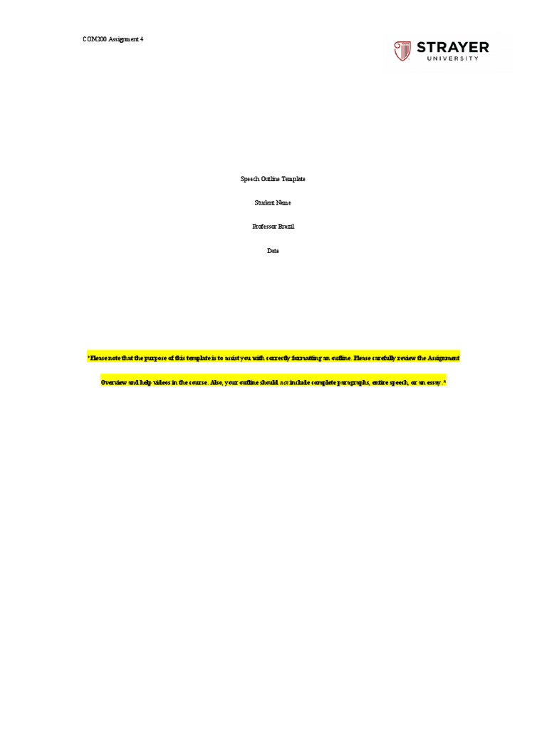CF Speech Outline Template | PDF | Writing | Written Communication