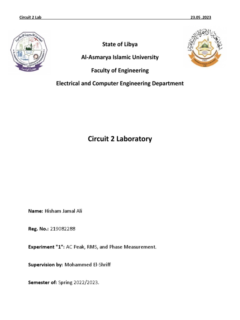 Electric Circuits 2 Lab1 | Download Free PDF | Root Mean Square | Alternating Current