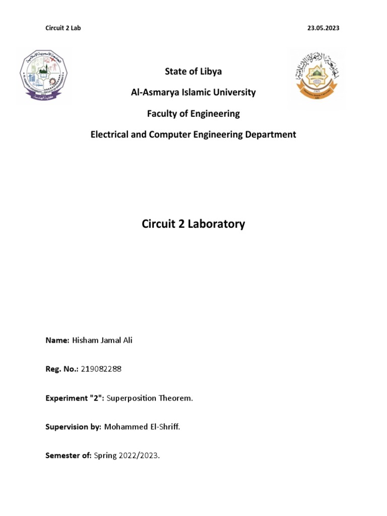 Electric Circuits 2 Lab2 | PDF | Electrical Network | Voltage