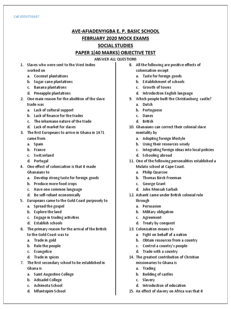 Social Studies Mock | PDF