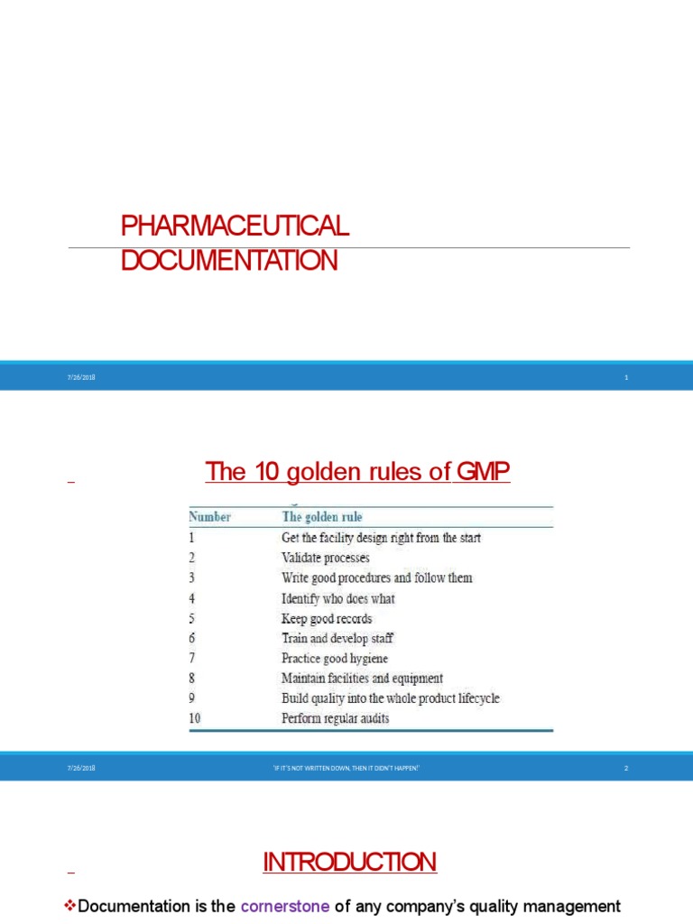 Pharmaceutical Documentation | PDF | Specification (Technical Standard ...
