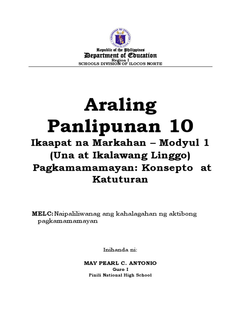 AP10 Q4 Week1 2 Mod1 MPCAntonio | PDF