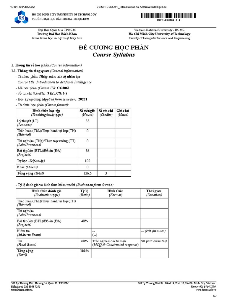 DCMH - CO3061 - Introduction To Artificial Intelligence | PDF