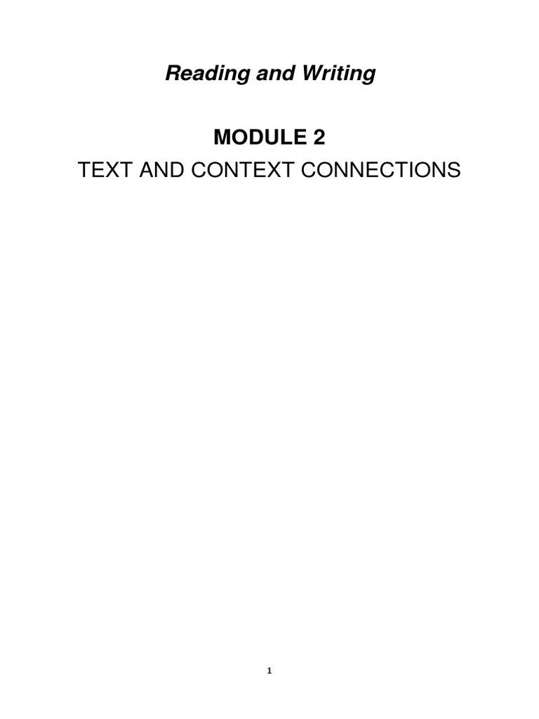 Reading and Writing Q4 Module 2 | PDF | Intertextuality | Hypertext