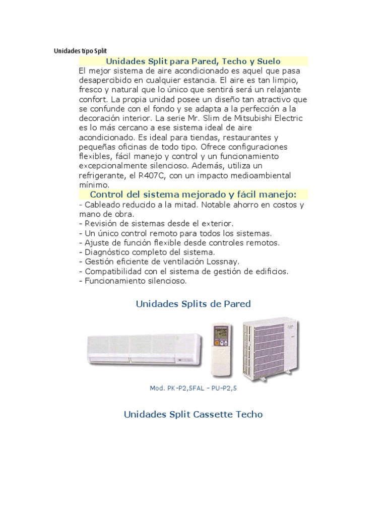 Unidades Tipo Split | PDF | Tecnología