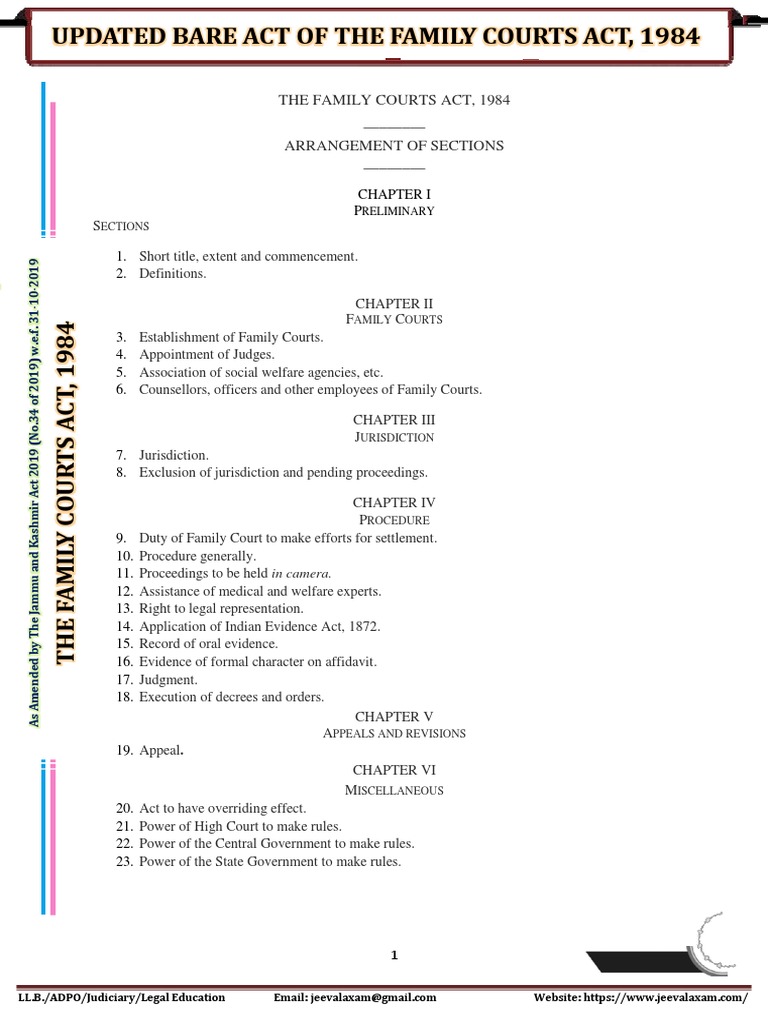 The Family Courts Act, 1984 | PDF