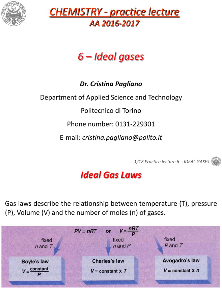 Prac-6 - Ideal Gases | Download Free PDF | Gases | Mole (Unit)