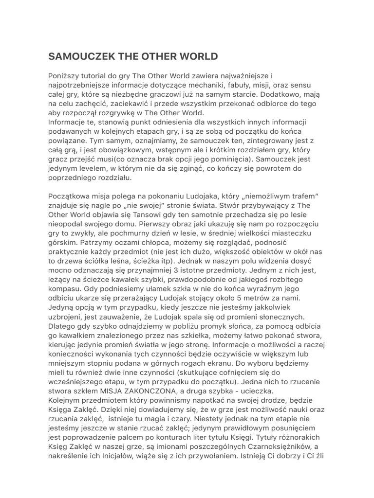 Samouczek The Other World | PDF Samouczek The Other World | PDF
