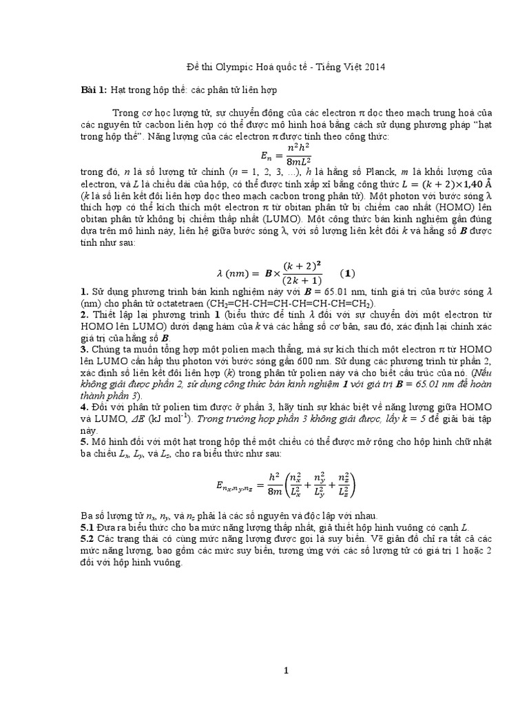 Vietnamese Version - IChO 2014 | PDF